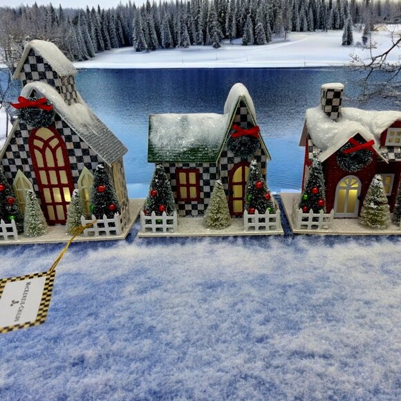 MacKenzie-Childs | Holiday | Mackenziechilds Farmhouse Holiday Illuminated Mini Paper Houses Set ...